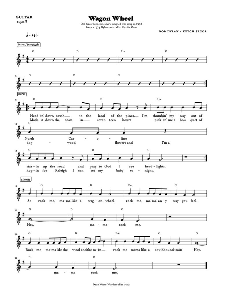 Wagon Wheel – guitar | Riverside Guitar School